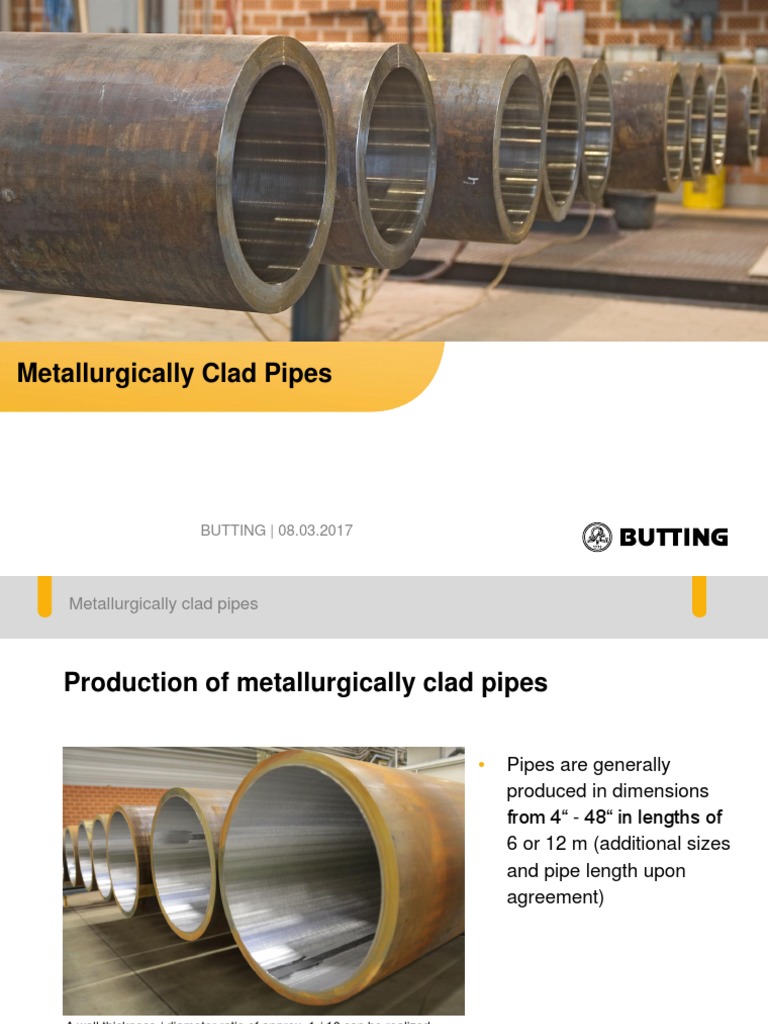 Metallurgically Clad Pipes PDF | PDF | Pipe (Fluid Conveyance) | Welding