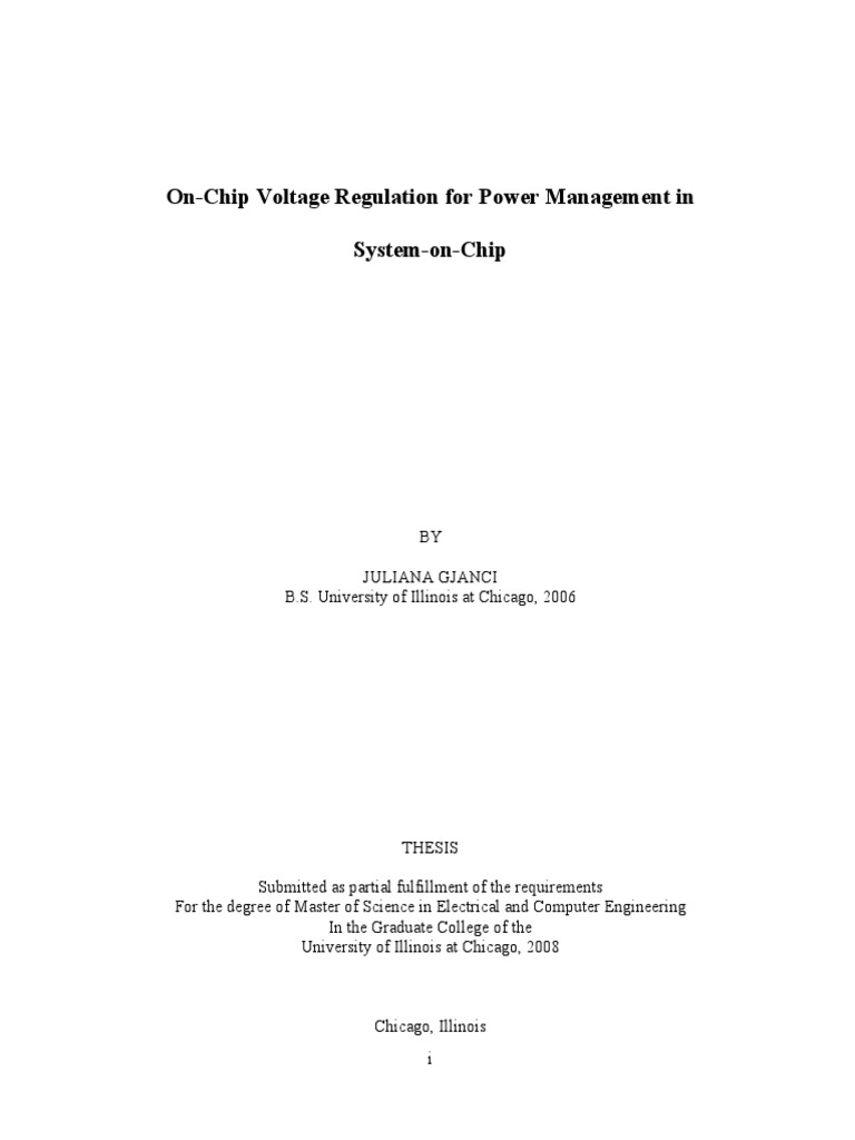 On-Chip Voltage Regulation For Power Management in PDF | PDF | System ...