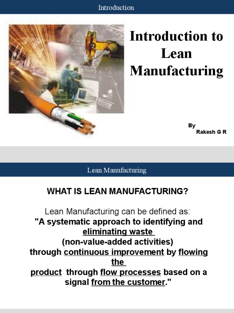 Introduction To Lean Manufacturing: by Rakesh G R | Download Free PDF ...