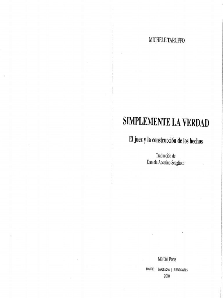 (L) Simplemente La Verdad, Michele Taruffo PDF | PDF