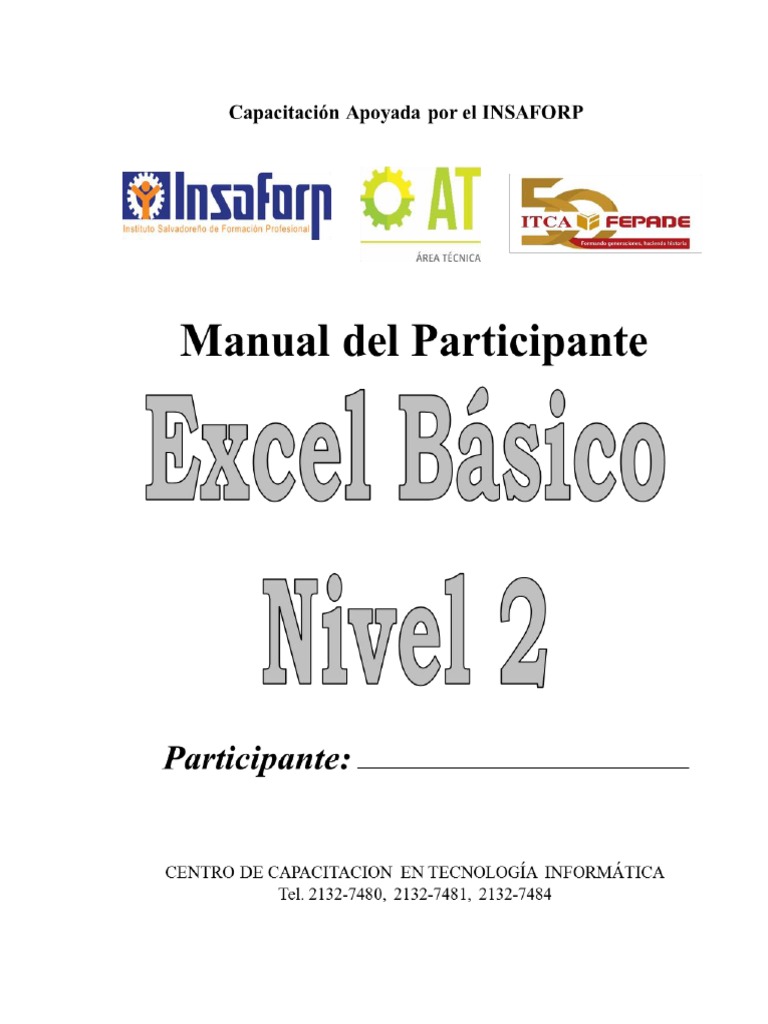 Manual de Excel 2016 Básico II PNFC 2019 1 | PDF | Microsoft Excel ...