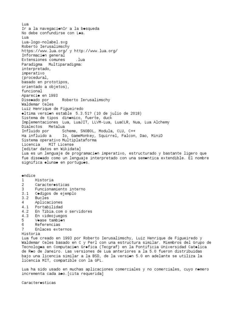Lenguaje Lua | PDF | Paradigmas de programación | Programación de ...