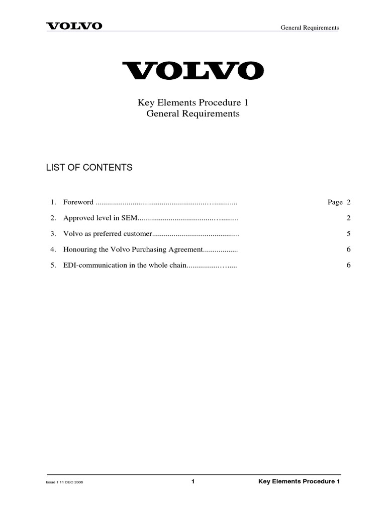 Volvo Supplier Evaluation Guidelines | PDF | Supply Chain | Electronic ...