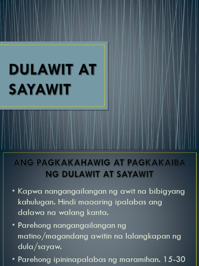 Dulawit at Sayawit | PDF