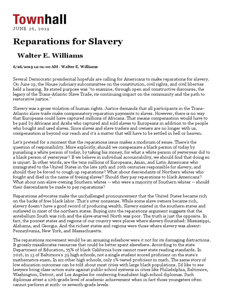 2019 Reparations For Slavery | PDF | Slavery | Southern United States