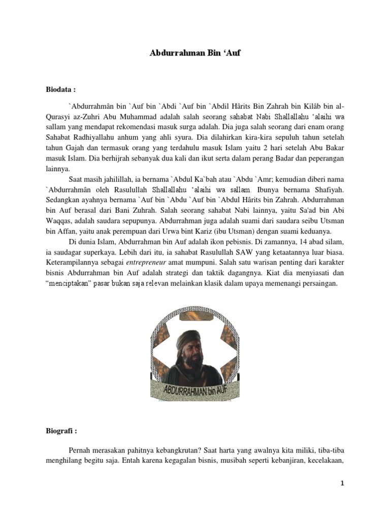 Biografi Abdurrahman Bin Auf | PDF