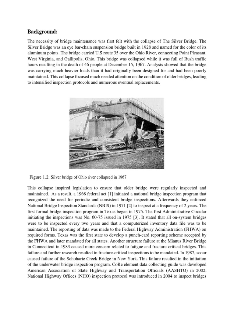 Background:: Silver Bridge of Ohio River Collapsed in 1967 | PDF | Business