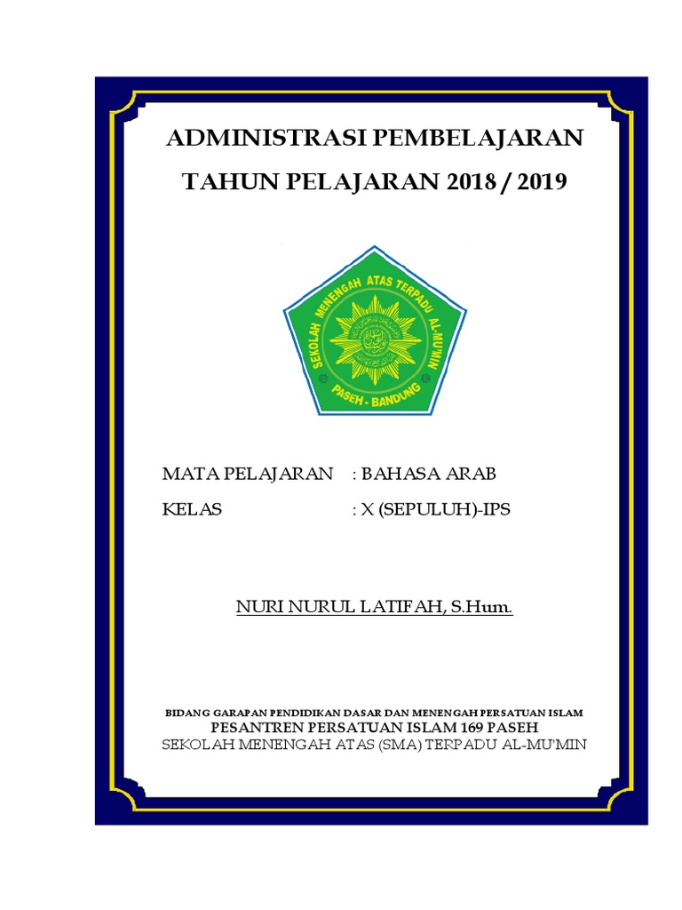 Cover Administrasi Pembelajaran | PDF