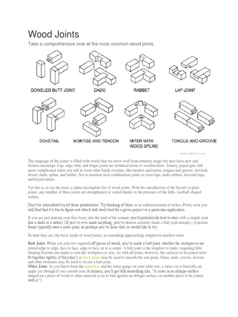 Wood Joints PDF | PDF | Woodworking | Wood