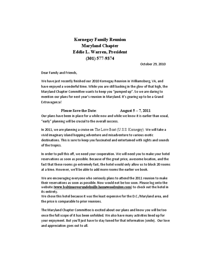 1st Letter To Family Revised | PDF