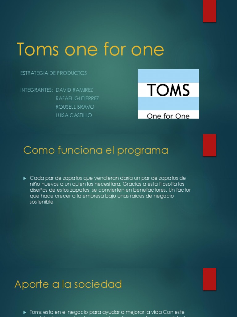 Toms One For One | PDF