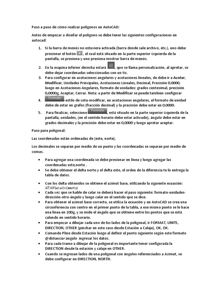 Dibujo Poligonal Con Autocad | PDF | Azimut | Polígono