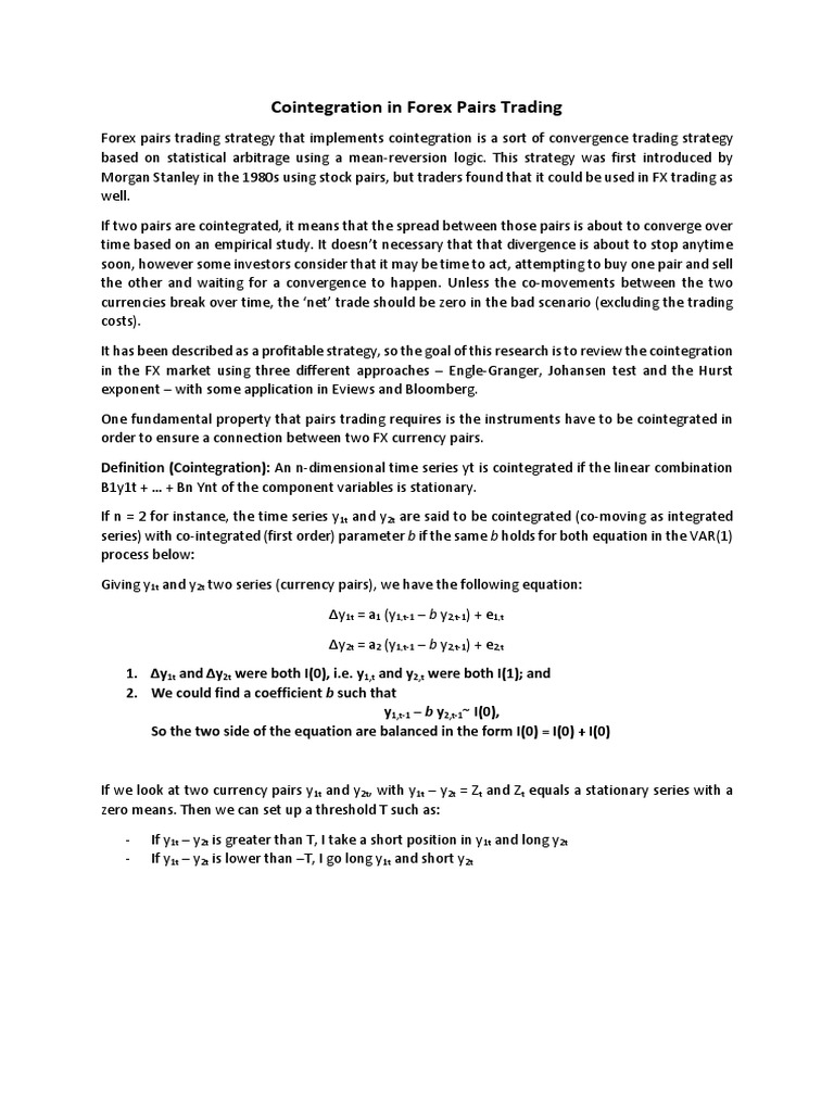 Cointegration and FX Trading | PDF | Errors And Residuals | Ordinary Least Squares