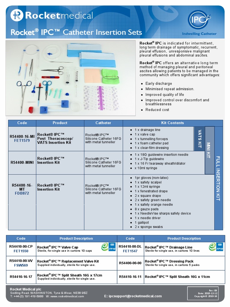 Rocket Ipc Insertion Sets Uk | PDF | Catheter | Medicine