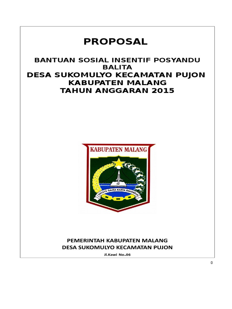 Contoh Proposal Posyandu 2 | PDF