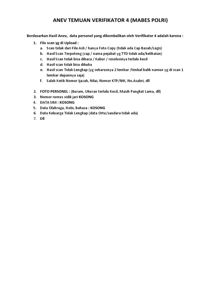 Pedoman Pengisiian Data Personel Polri/PNS pada Aplikasi Validasi New ...