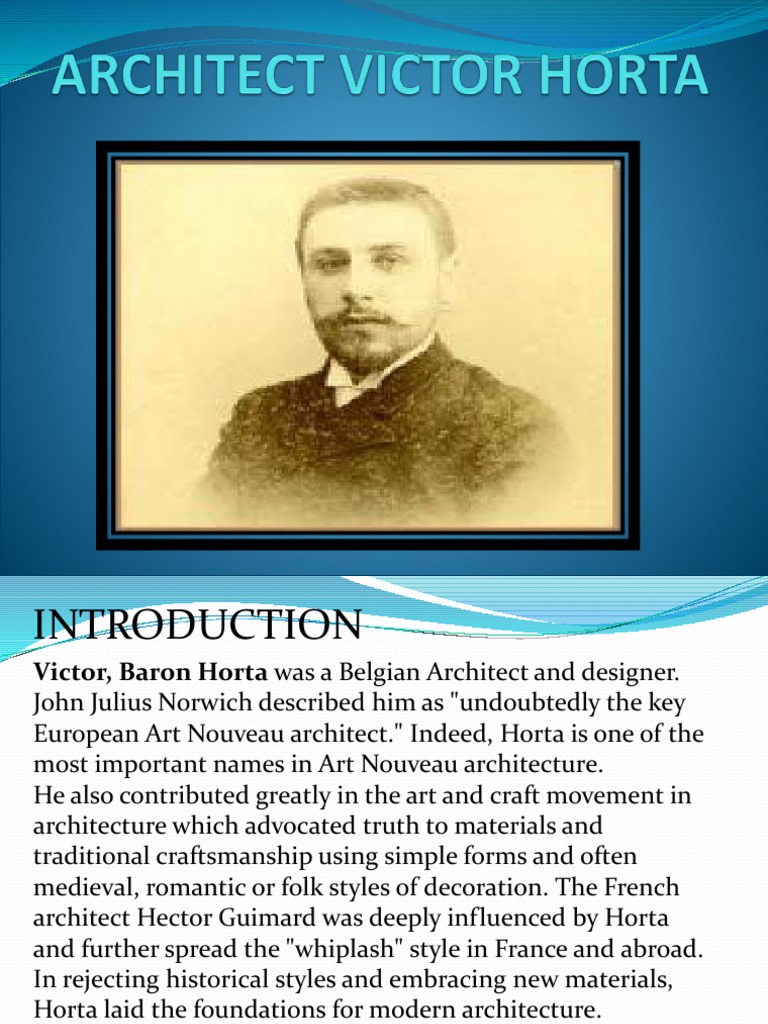 Victor Horta: Pioneer of Art Nouveau | PDF | Art Media | Architectural ...