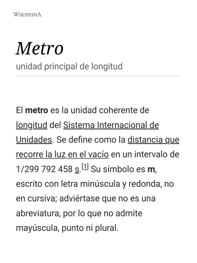 La evolución del metro como unidad de longitud estándar | PDF | Metro ...