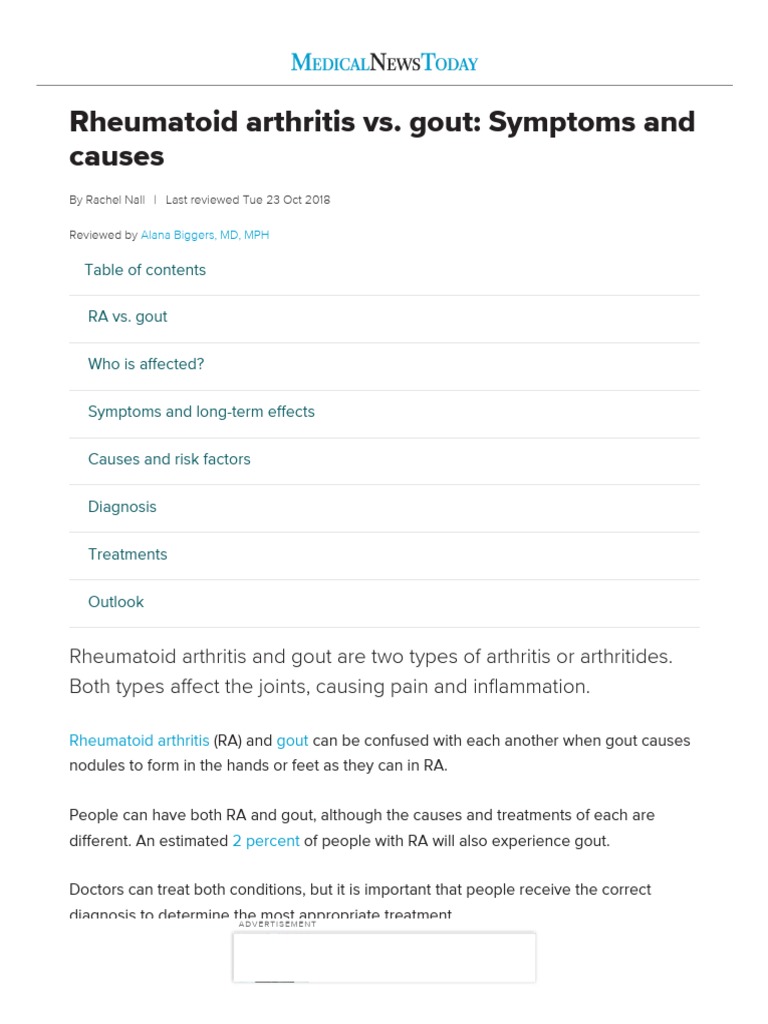 Pegel4 - 1 - Rheumatoid Arthritis vs. Gout - What's The Difference ...