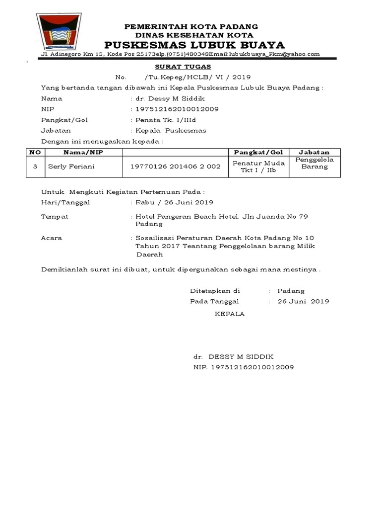 SURAT TUGAS Tu (Autosaved) .Okkkkkk | PDF