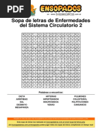 Sopa de Letras de Salud y Enfermedades | PDF