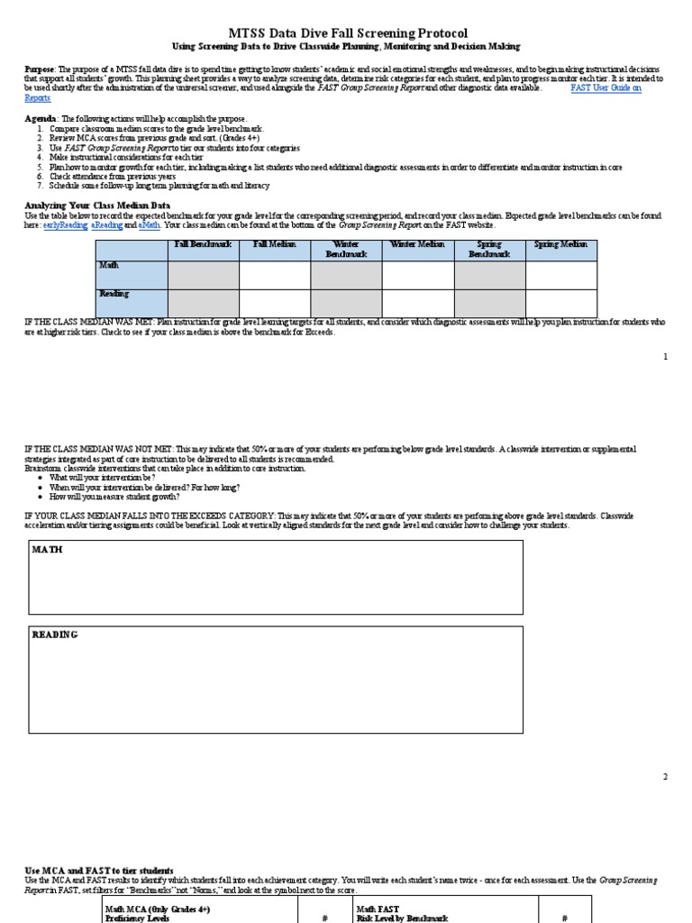 Mtss Data Meeting Protocol | PDF | Differentiated Instruction | Applied ...