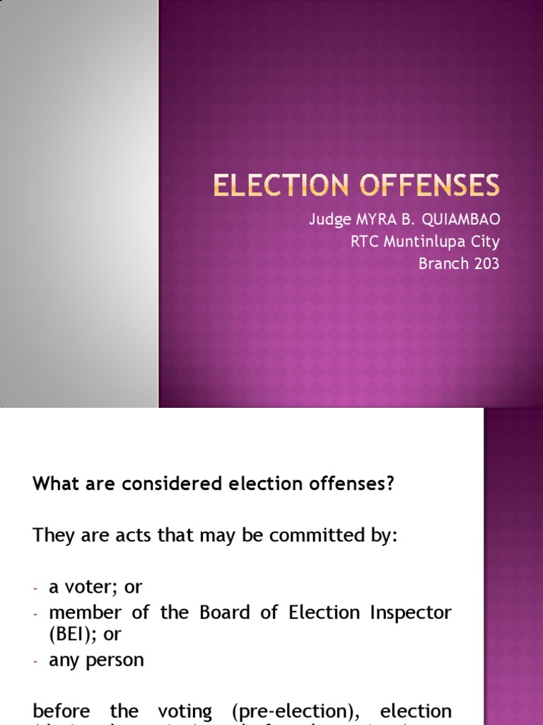 Election Offenses-5 PDF | PDF | Gun | Elections