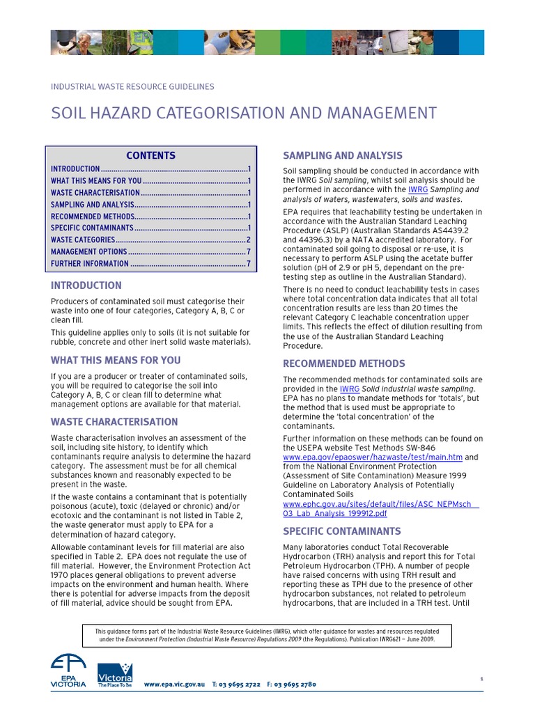 Soil Hazard Categorisation and Management | Download Free PDF ...
