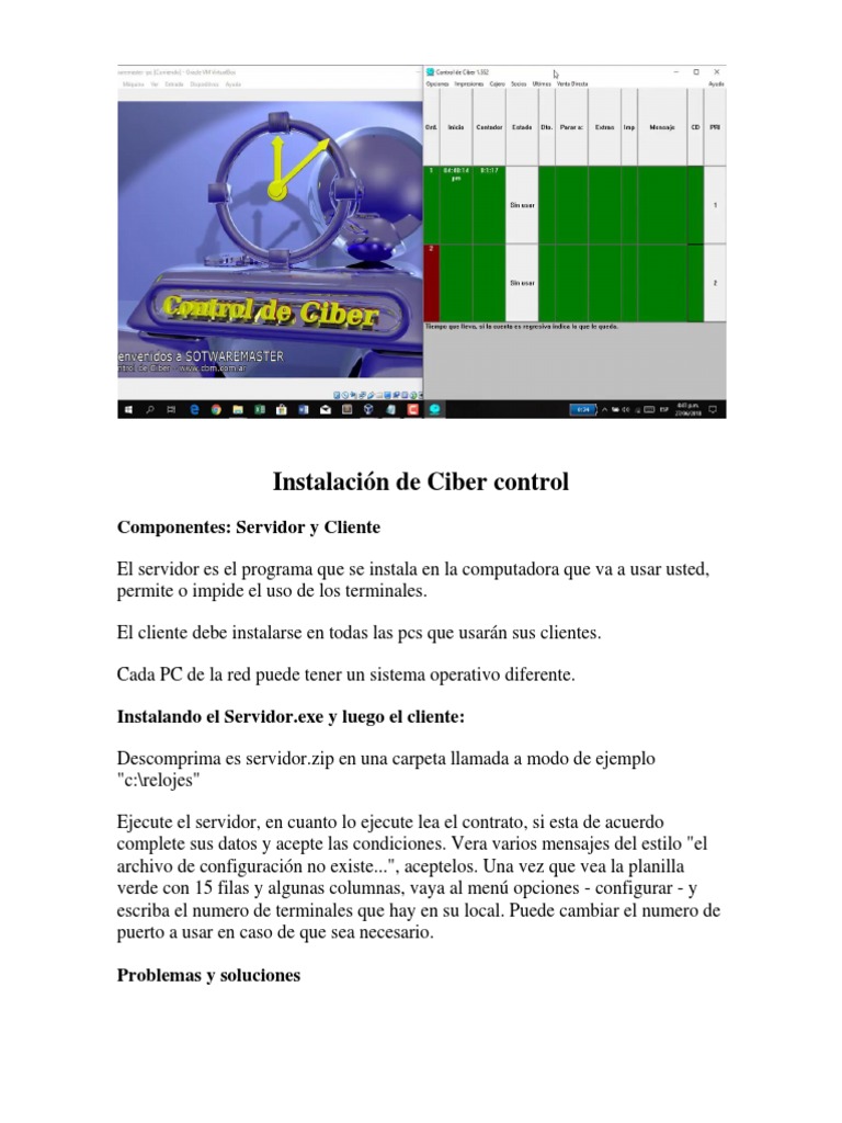 Instalación de Ciber Control | PDF | Servidor (Computación ...
