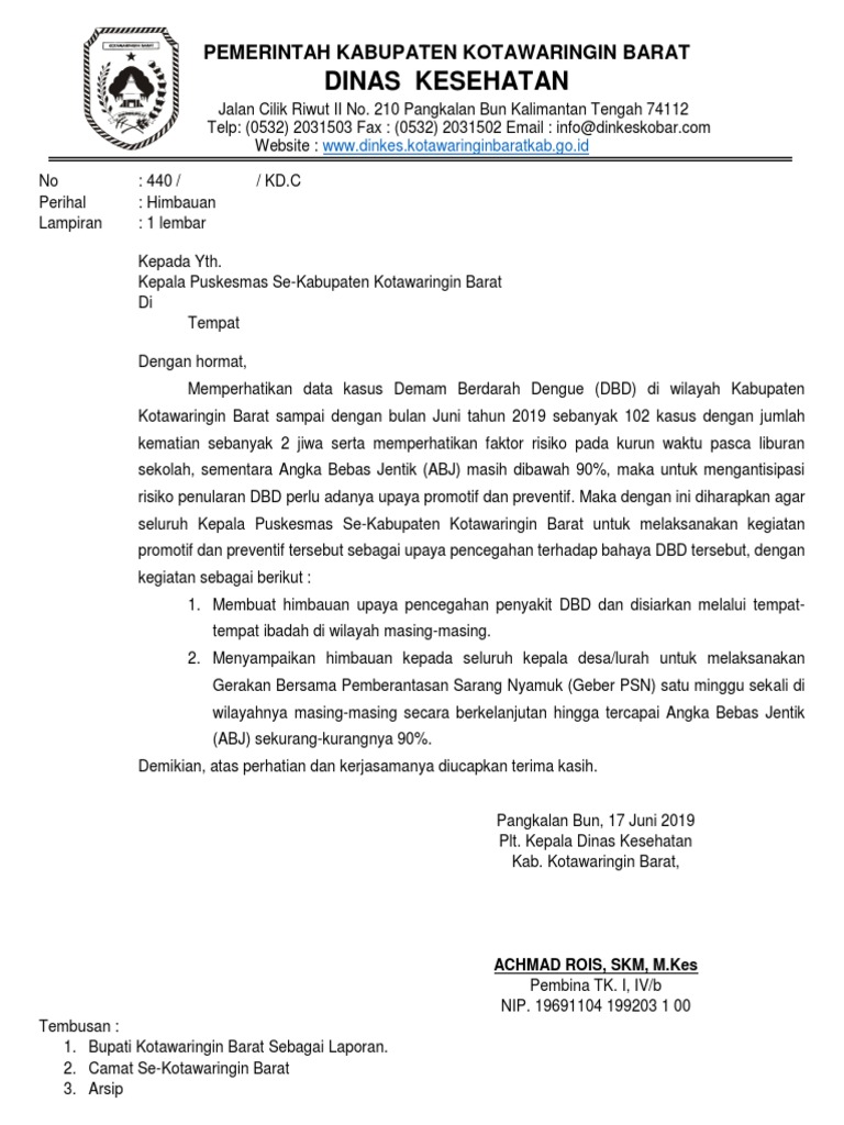 Surat Pemberitahuan DBD | PDF