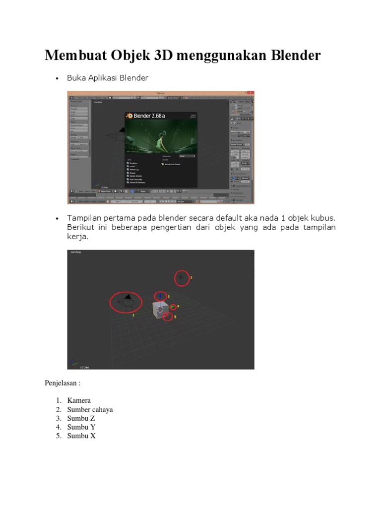 Membuat Objek Meja 3D Menggunakan Blender | PDF