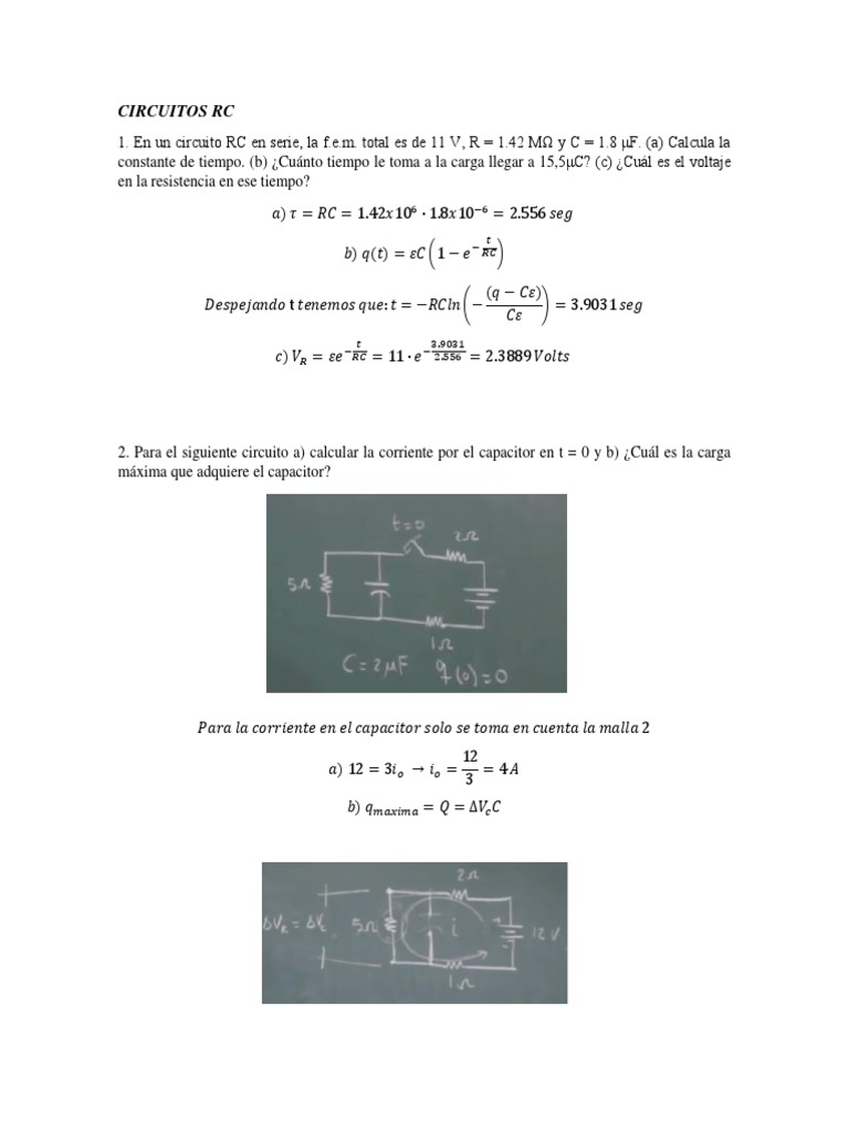 Circuitos RC | PDF | Condensador | Componentes eléctricos