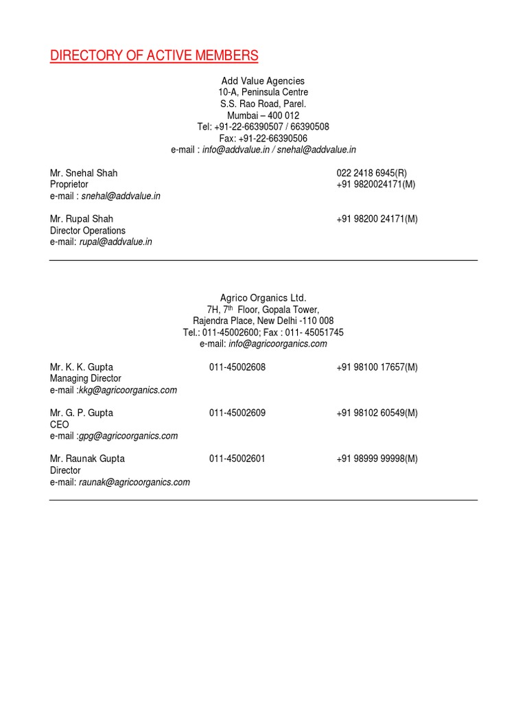 Directory | PDF | Business