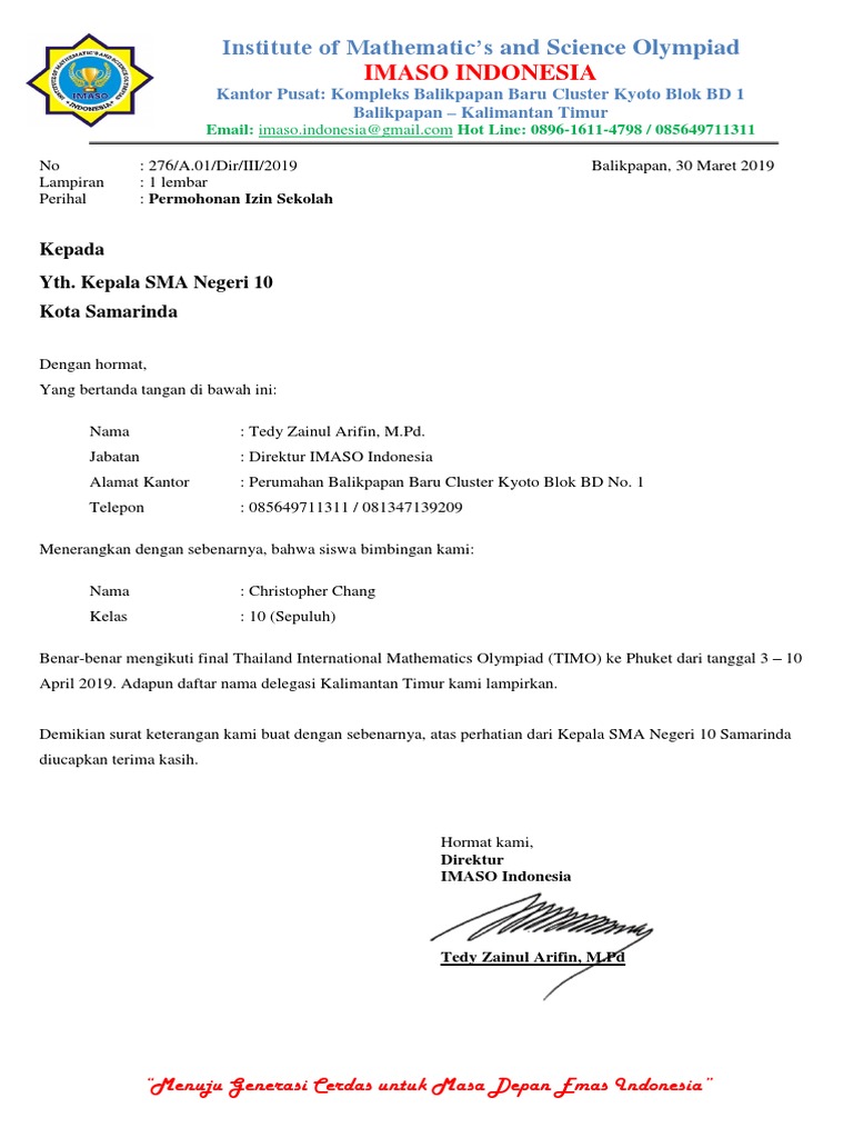 Contoh Surat Permohonan Izin Kegiatan Sekolah Delinewstv