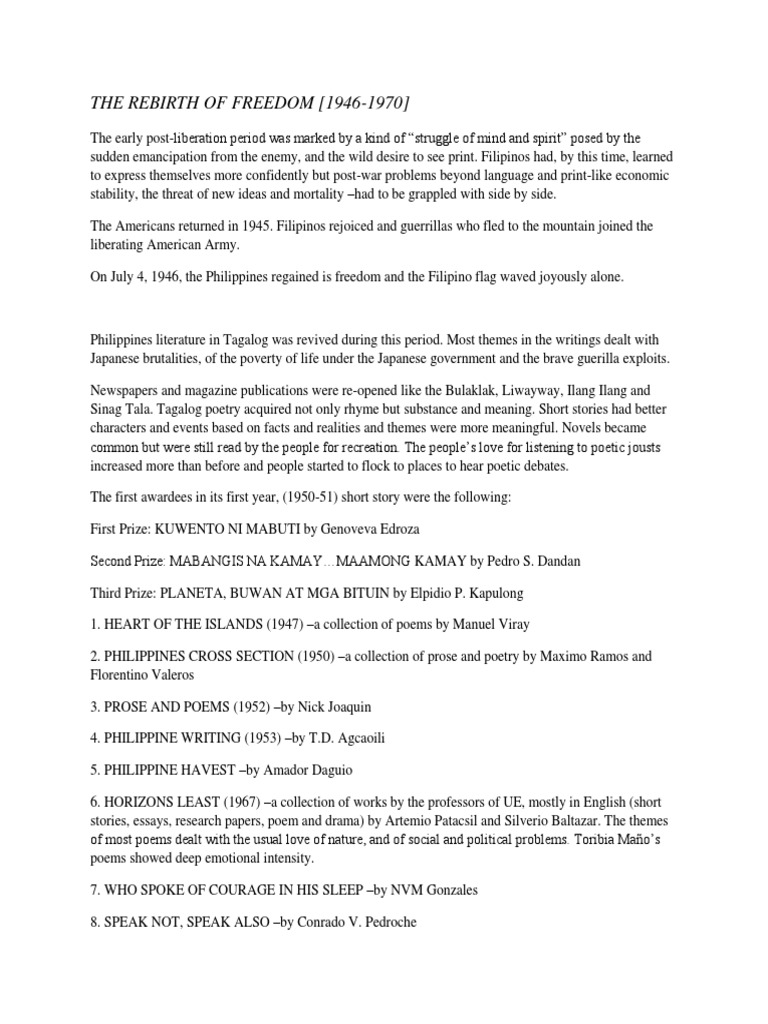 The Rebirth of Freedom | PDF | Poetry | Philippines