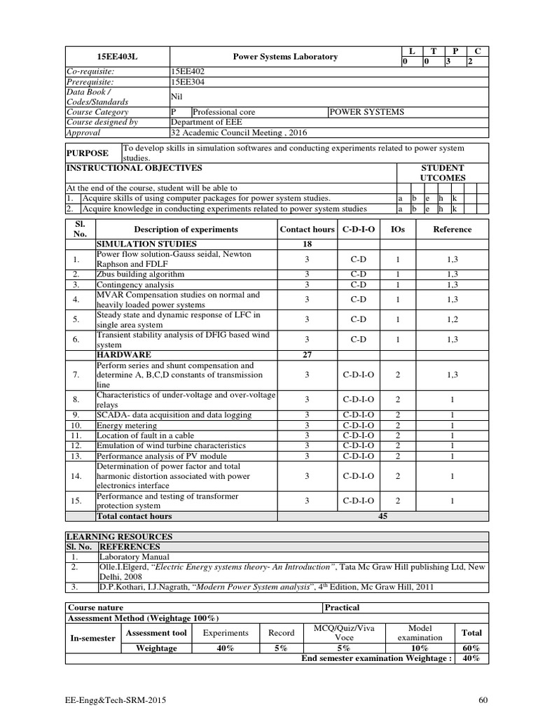 Co-Requisite: Prerequisite: Data Book / Codes/Standards Course Category Course Designed by ...