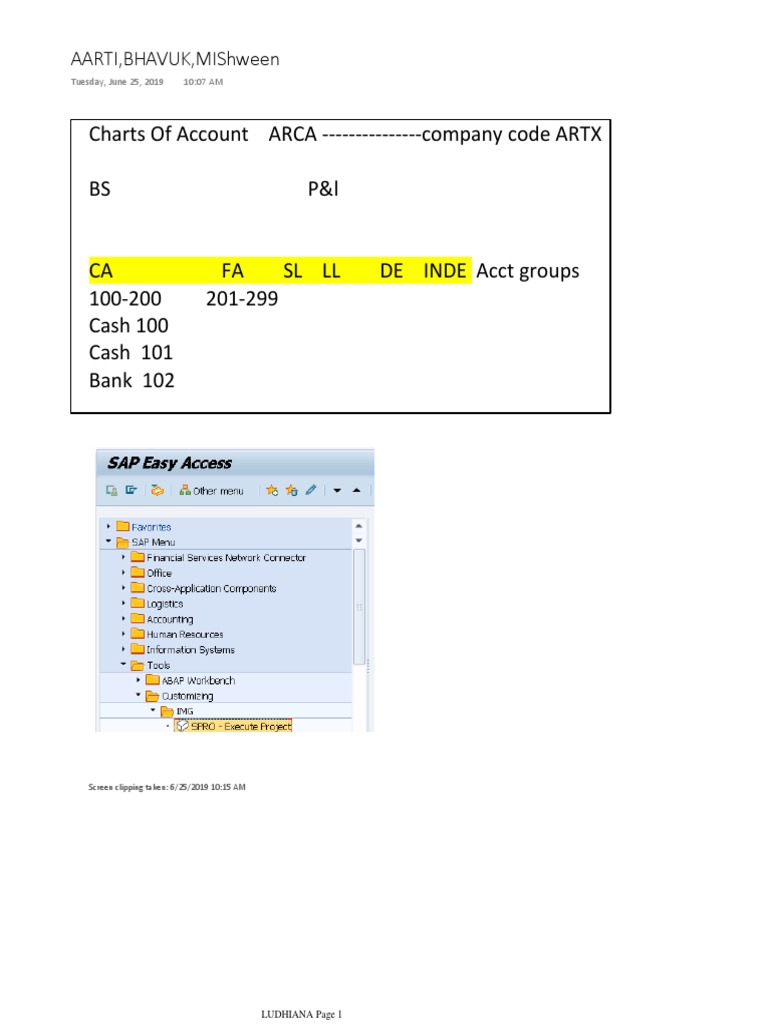 Charts of Account ARCA - Company Code ARTX Bs P&L | Download Free PDF ...