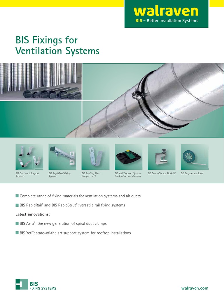 BIS Ventilation Brochure en | PDF | Duct (Flow) | Galvanization