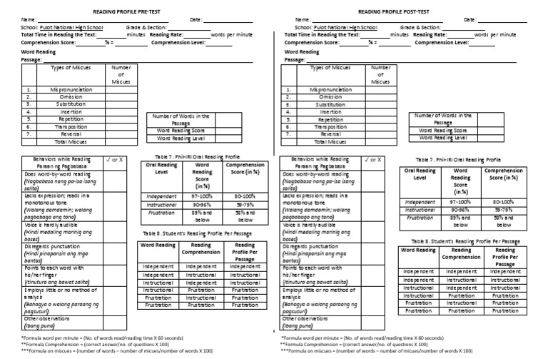 Reading Profile | PDF | Writing | Human Communication