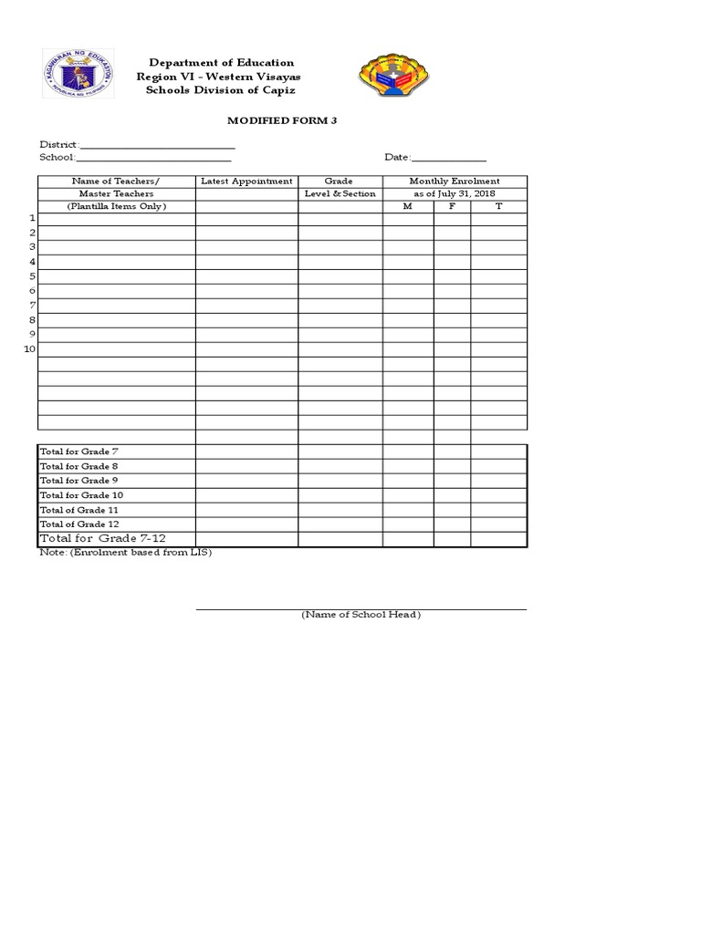 Revised Form 3 2 | PDF