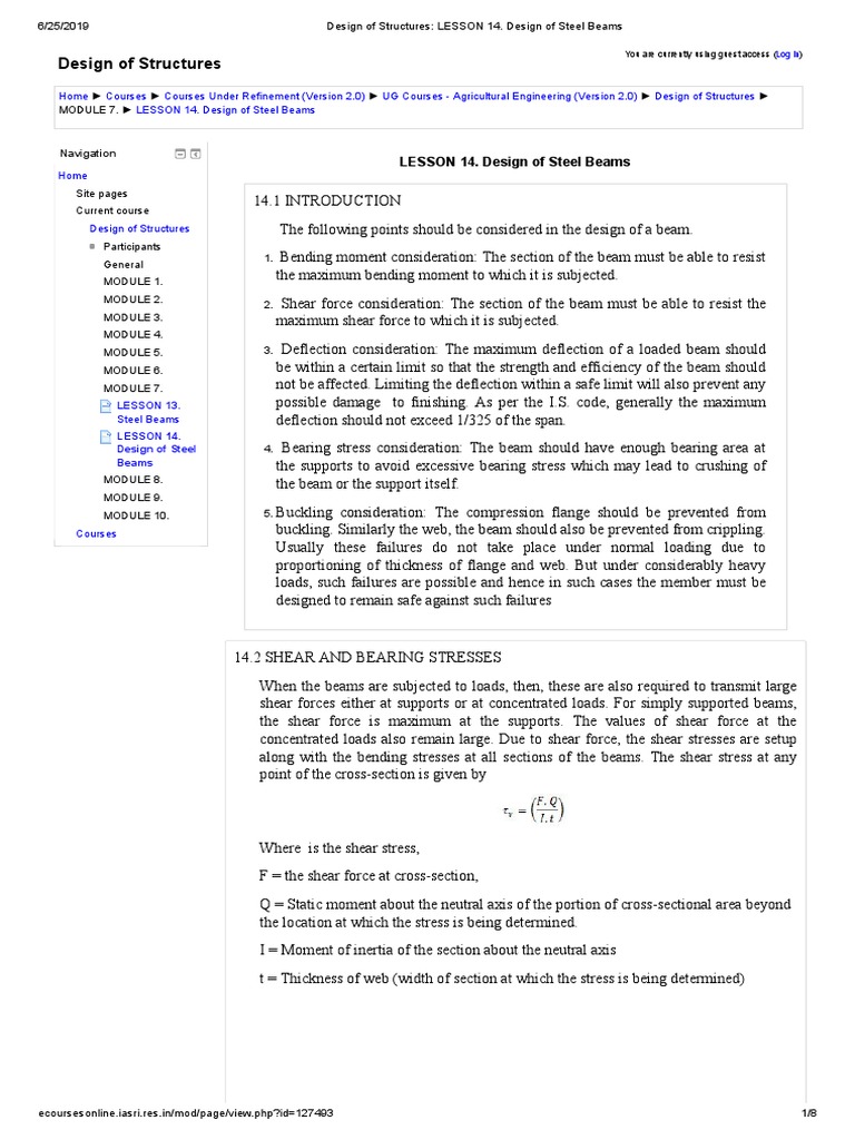 Steel Beam Design Considerations | PDF | Bending | Beam (Structure)