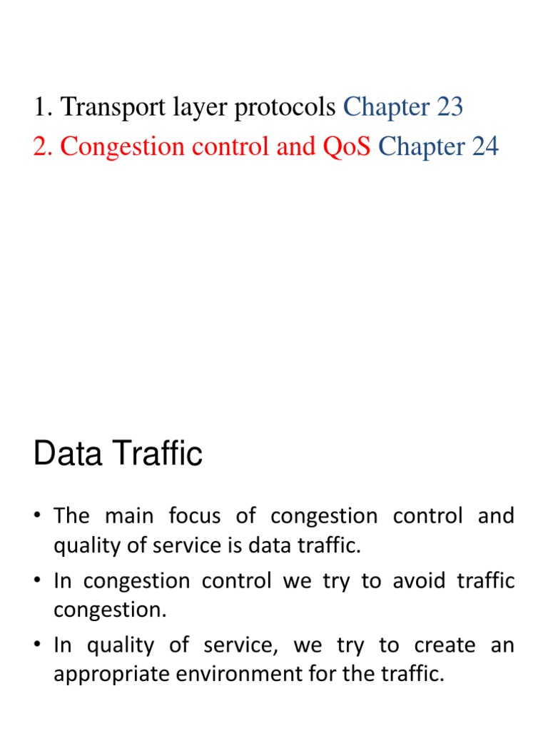 Transport Layer Protocols: 2. Congestion Control and Qos | PDF ...