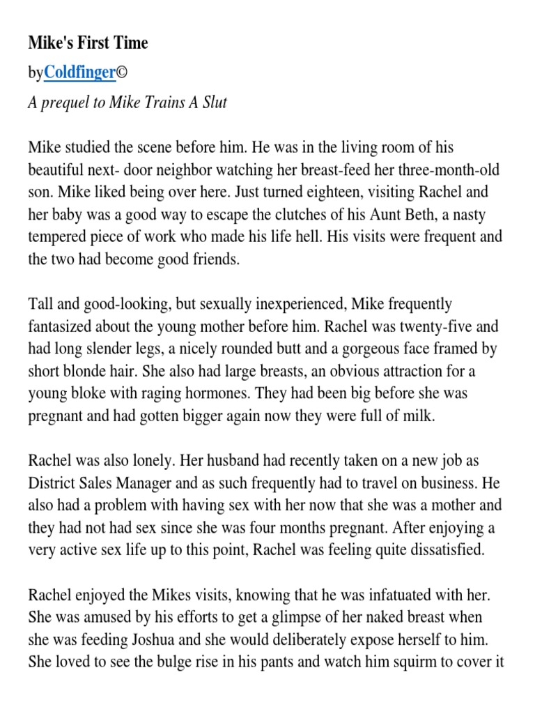 Mike's First Time | PDF | Clitoris | Breast