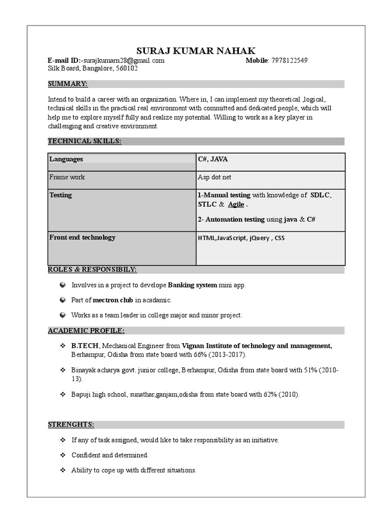 Suraj Nahak CV1 | PDF