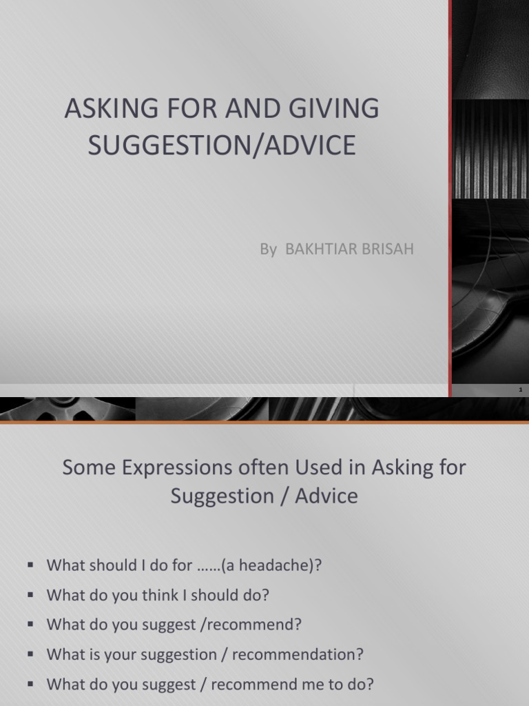 Asking For and Giving Suggestion/Advice | PDF