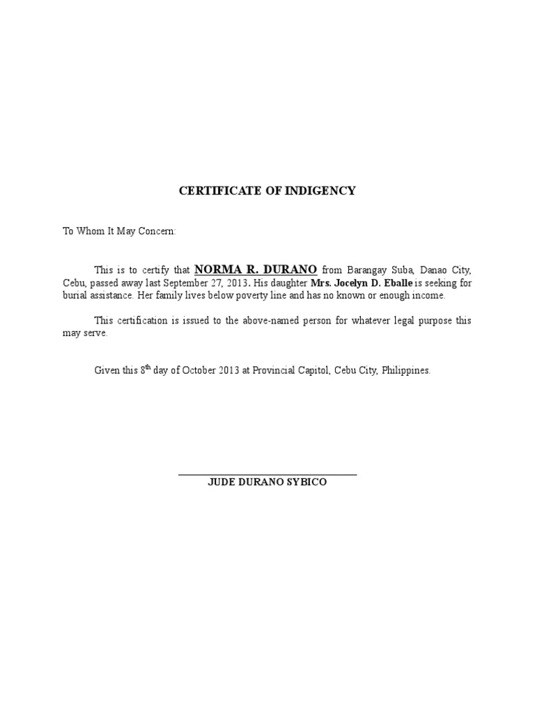 CERTIFICATE of Burial Assistance | PDF
