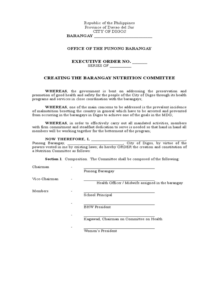Barangay Nutrition Committee | PDF | Public Sphere | Justice