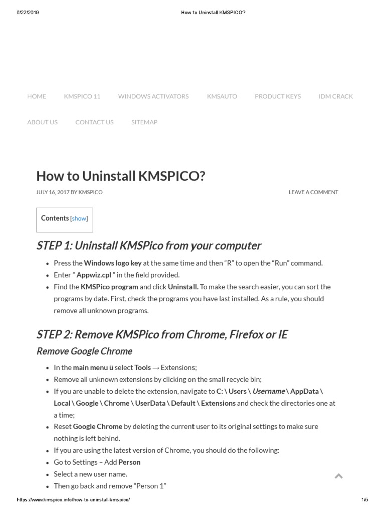 How To Uninstall KMSPICO | PDF | Internet Explorer | Windows 10