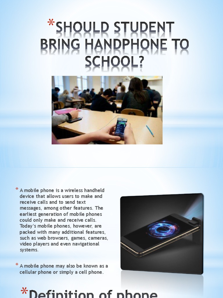 Should Student Bring Handphone To School | PDF