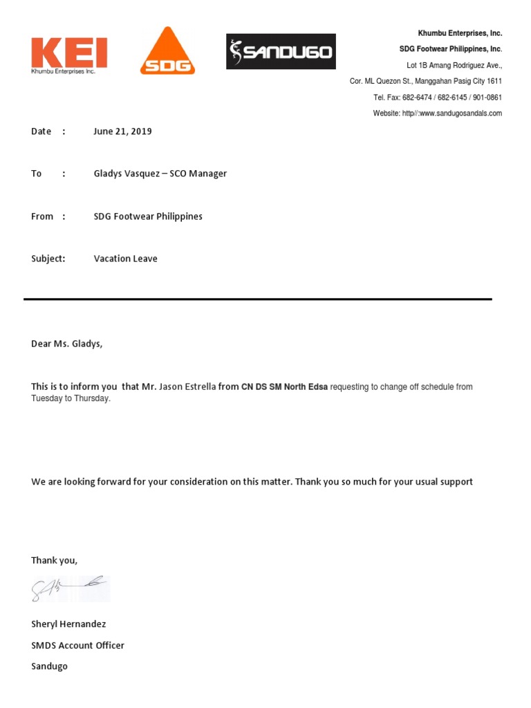 Schedule Change Request | PDF
